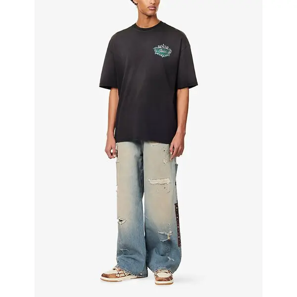 Amiri Chateau Crest Printed Cotton-jersey T-shirt