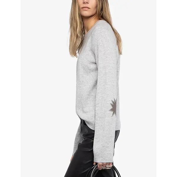 Zadig&Voltaire Wool And Cashmere Jumper With Elbow Patches