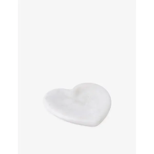 THE WHITE COMPANY Heart-shaped Marble Trinket Dish 11cm - White