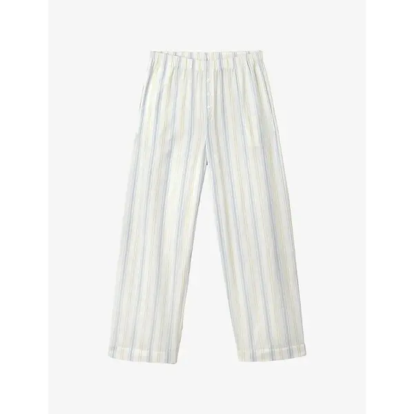 THE WHITE COMPANY Striped Relaxed-fit Cotton Pyjama Trousers - Bluestripe