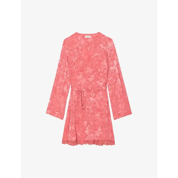 Zadig&Voltaire Ramasco Horse-jacquard Silk Mini Dress - Tea Rose