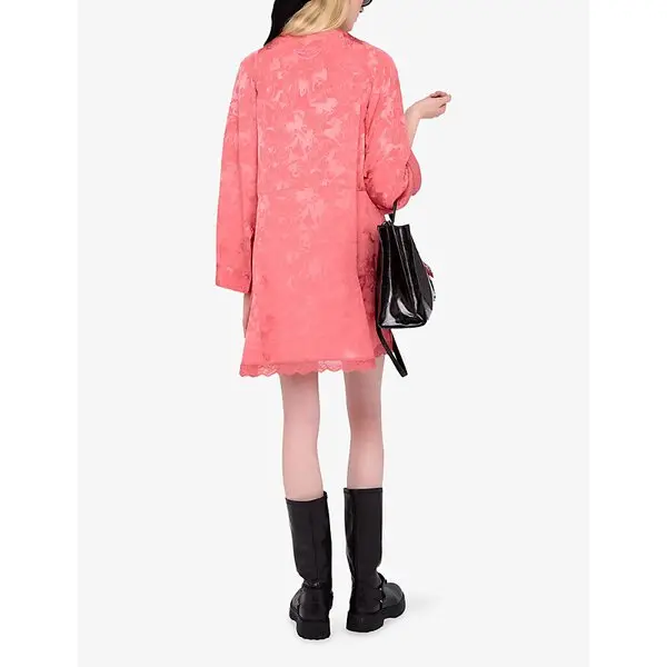 Zadig&Voltaire Horse-jacquard Silk Mini Dress - Tea Rose