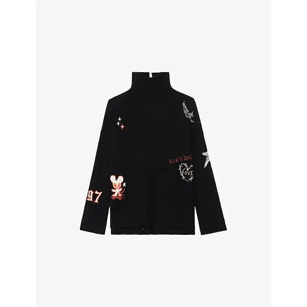Zadig&Voltaire Bleeza Slogan-embroidered Cashmere Jumper