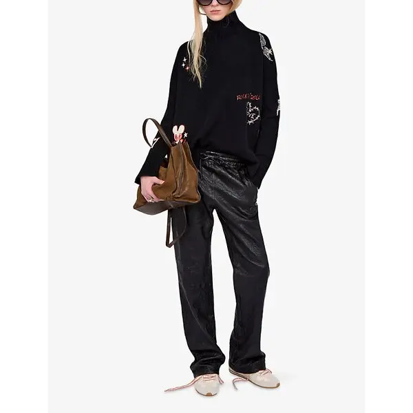 Zadig&Voltaire Bleeza Slogan-embroidered Cashmere Jumper