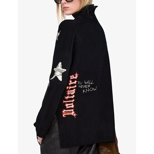 Zadig&Voltaire Bleeza Slogan-embroidered Cashmere Jumper