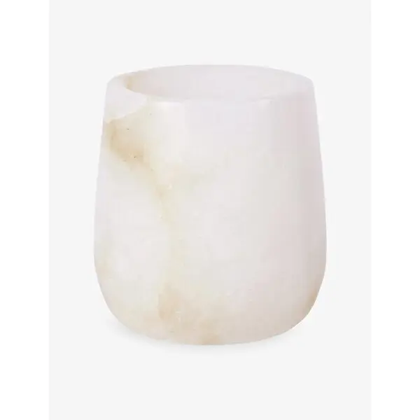 THE WHITE COMPANY Curved Alabaster Tealight Holder 9.2cm - White