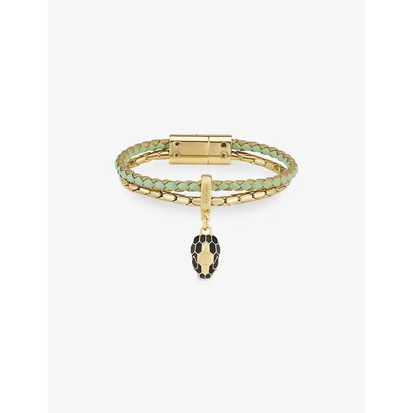 BVLGARI Serpenti Forever Leather Bracelet - Green