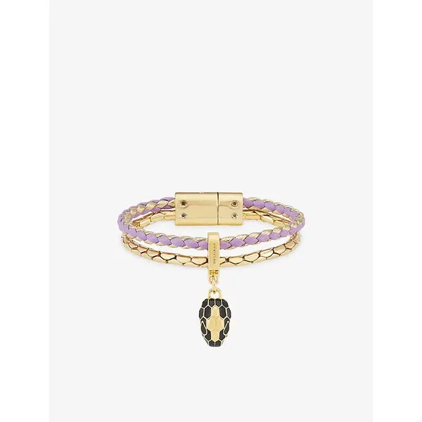BVLGARI Serpenti Forever Leather Bracelet - Purple