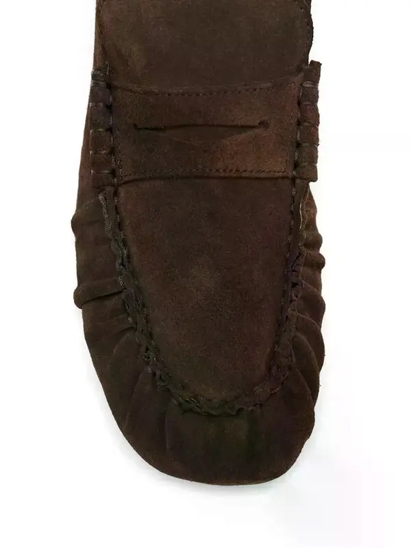 ALOHAS Aven Ruffled Loafers - Brown