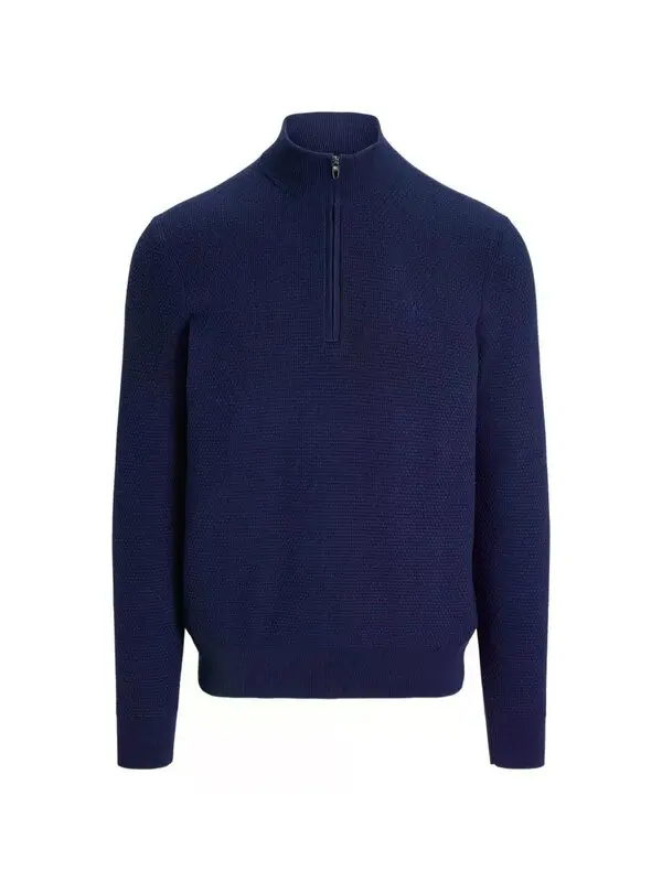 Rlx Ralph Lauren Half-zip Waffle Knit Sweater