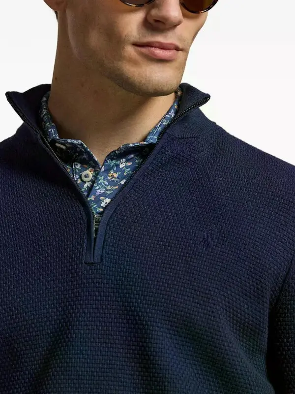 Rlx Ralph Lauren Half-zip Waffle Knit Sweater