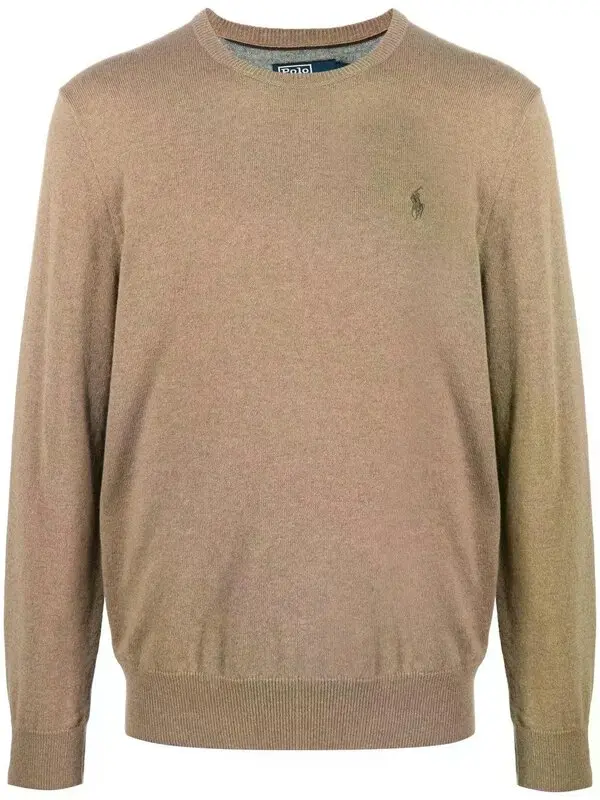 Polo Ralph Lauren Wool Jumper With Embroidered Polo Pony - Brown