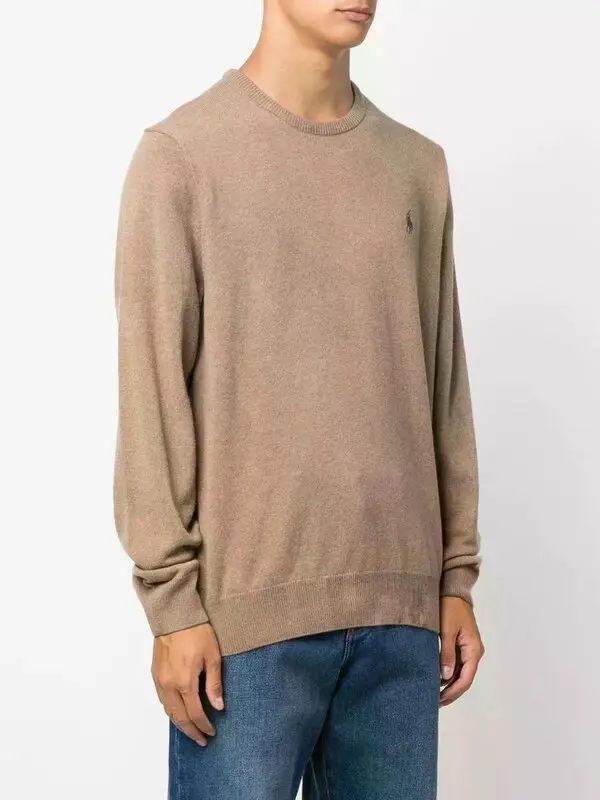 Polo Ralph Lauren Wool Jumper With Embroidered Polo Pony - Brown