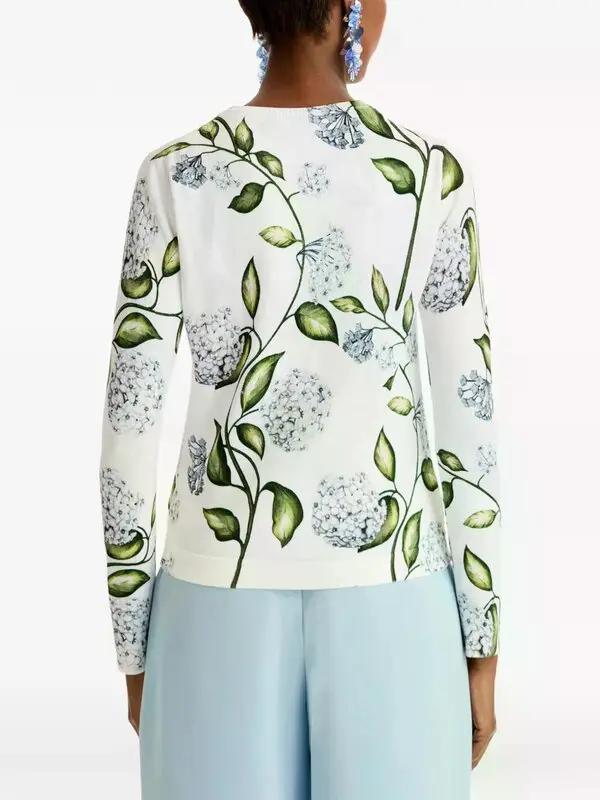 Oscar De La Renta Floral Print Cardigan