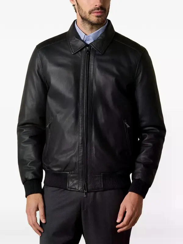Brooks Brothers Leather Bomber Jacket