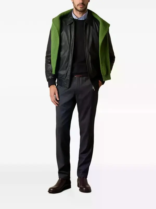Brooks Brothers Leather Bomber Jacket