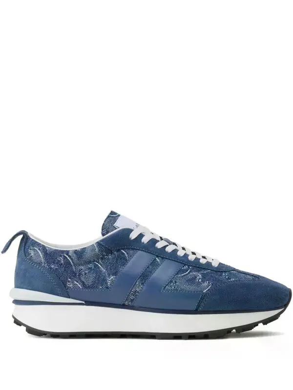 LANVIN Patterned Panelled Sneakers - Blue