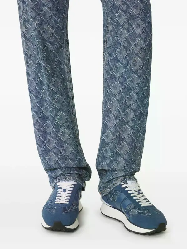 LANVIN Patterned Panelled Sneakers - Blue