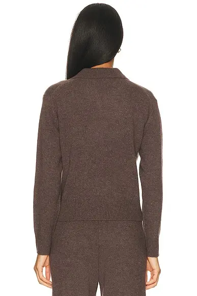 SPORTY & RICH Src Cashmere Polo Sweater - Toffee
