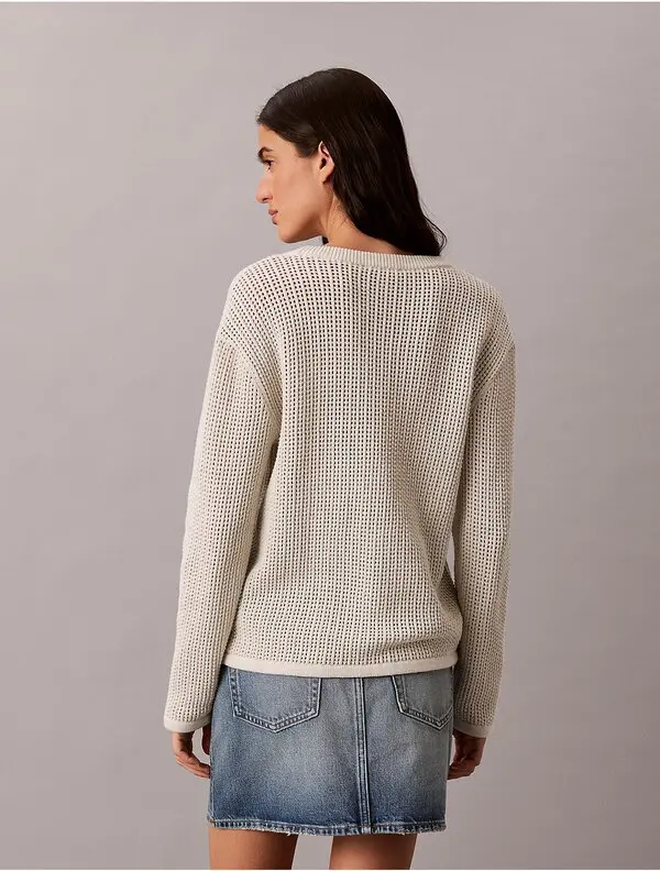 Calvin Klein Relaxed Monogram Sweater - Chalk