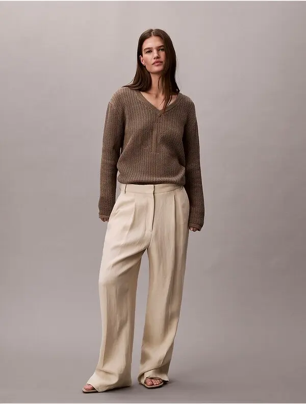 Calvin Klein Smooth Cotton Relaxed Monogram Sweater