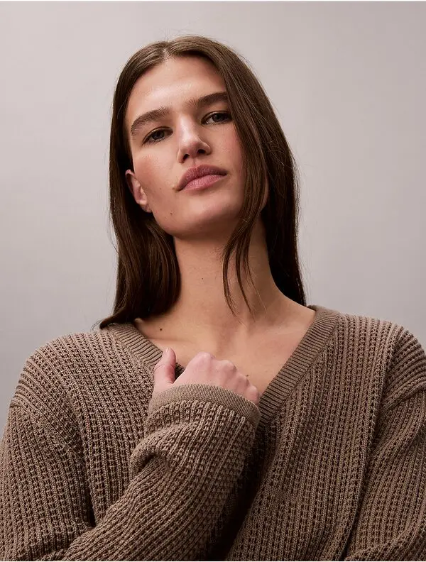 Calvin Klein Smooth Cotton Relaxed Monogram Sweater