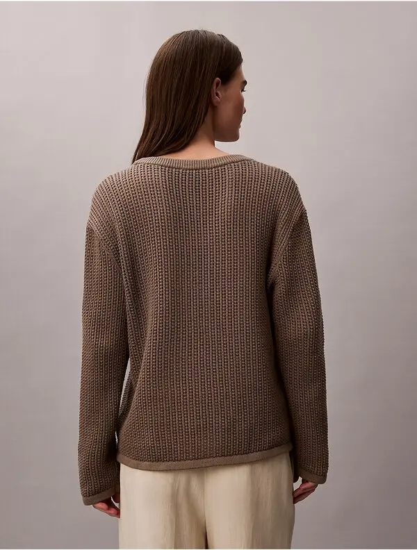 Calvin Klein Smooth Cotton Relaxed Monogram Sweater