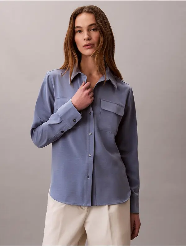 Calvin Klein Utility Classic Button-down Shirt - Dusty Sailor Blue
