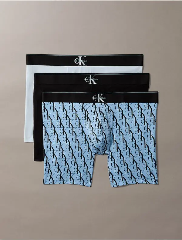 Calvin Klein Graphic Monogram Cotton Stretch 3-pack Boxer Brief - Arctic Multi
