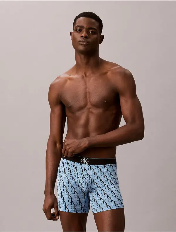 Calvin Klein Graphic Monogram Cotton Stretch 3-pack Boxer Brief - Arctic Multi