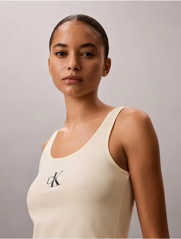 Calvin Klein Cotton Stretch Lounge Tank Top - Pear Sorbet