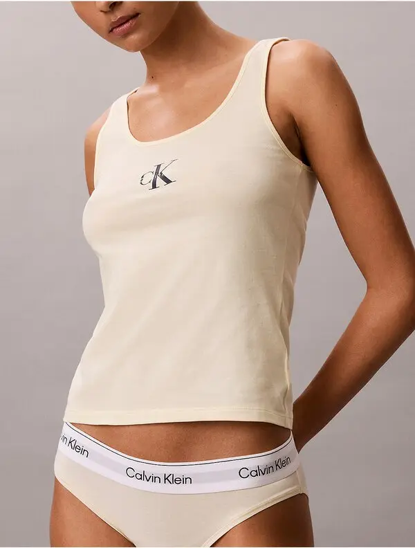 Calvin Klein Cotton Stretch Lounge Tank Top - Pear Sorbet