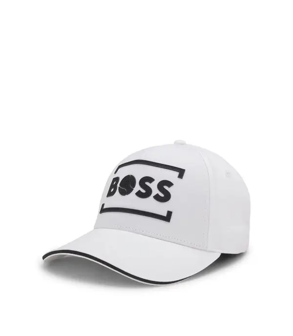 BOSS Cotton Twill Cap With Logo - White