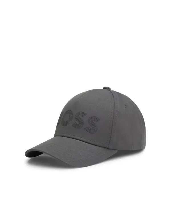 BOSS Logo-detail Cap - Dark Grey