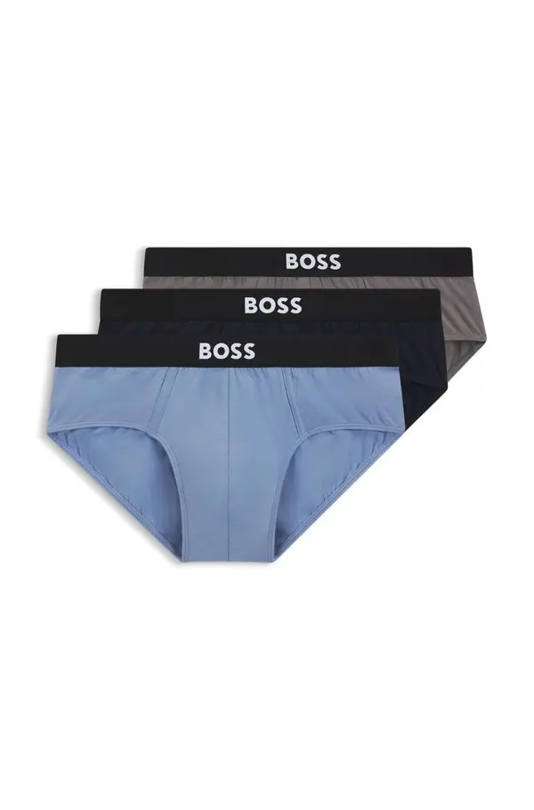 BOSS Three-pack Low-rise Briefs In Stretch Cotton - Patterned