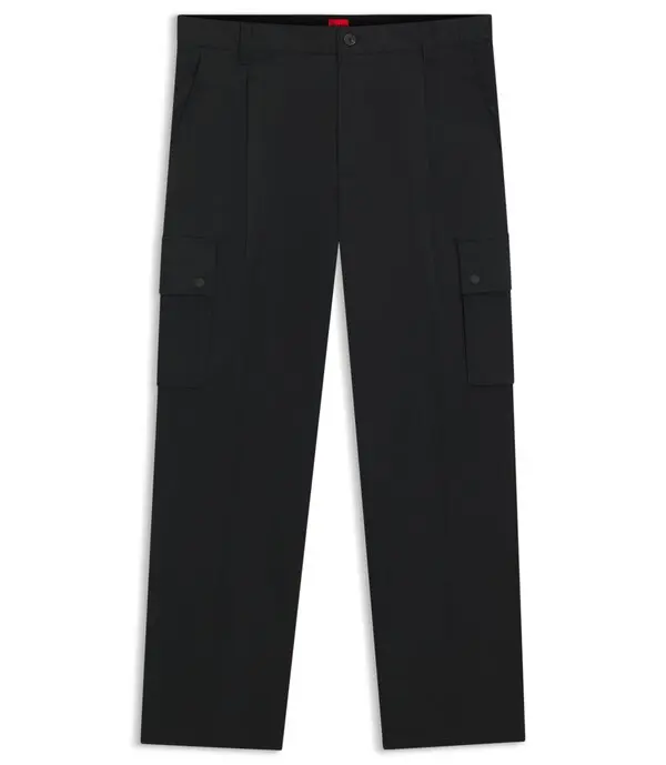 Hugo Relaxed-fit Cargo Trousers - Black