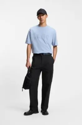 Hugo Relaxed-fit Cargo Trousers - Black