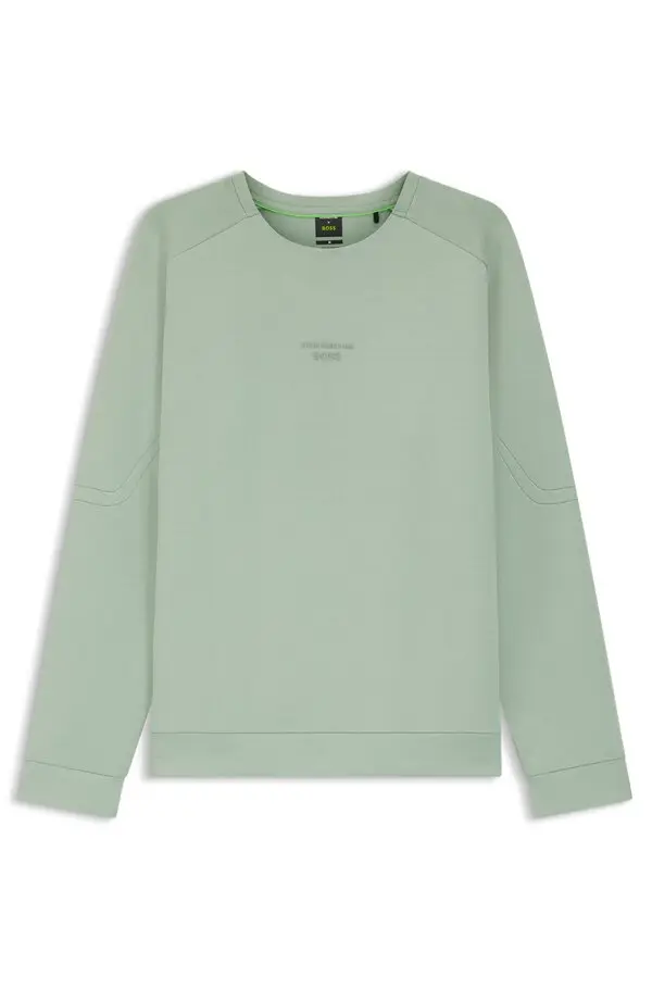 BOSS Porsche X Sweatshirt With Reflective Logo - Light Green