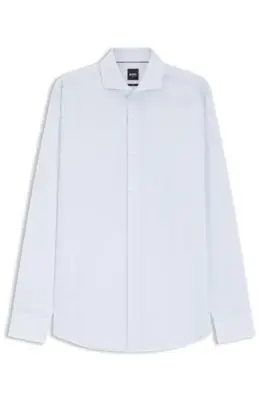 BOSS Printed Slim-fit Shirt In Wrinkle-free Cotton Twill