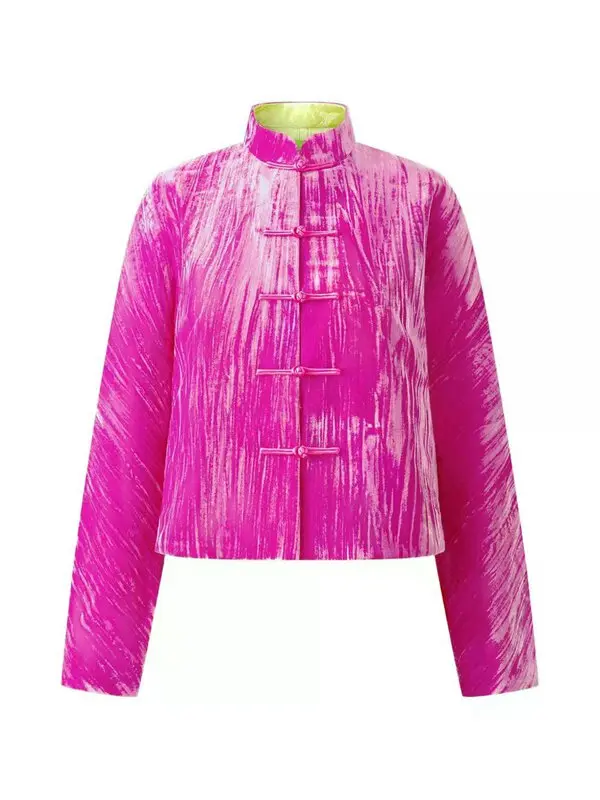 Shanghai Tang Velvet Mandarin Jacket - Pink