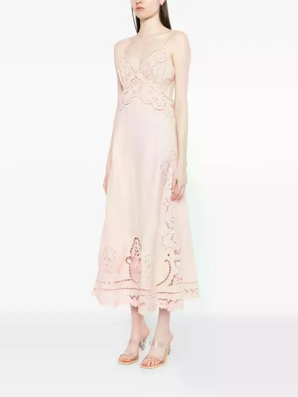 farm rio pink richelieu midi dress Richelieu Midi Dress