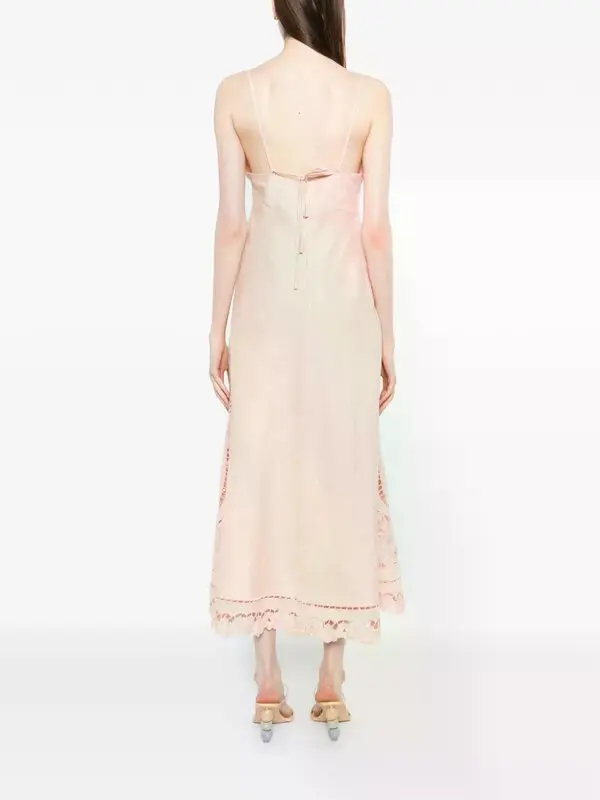 farm rio pink richelieu midi dress Richelieu Euroflax Premium Linen Slip Midi Dress