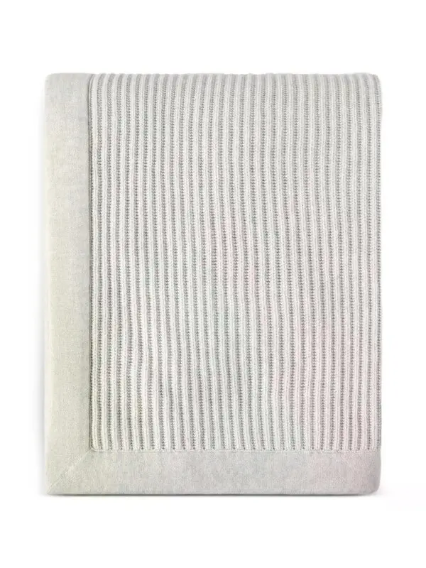 Brunello Cucinelli Cashmere Half English Rib Knit Throw - Neutrals