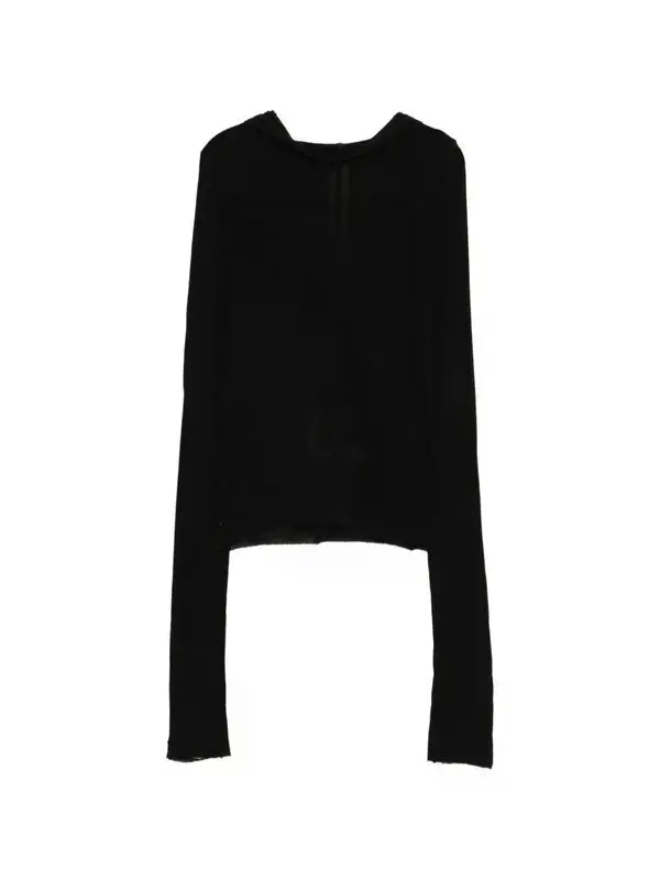 Rick Owens Cropped Hoodie - Black