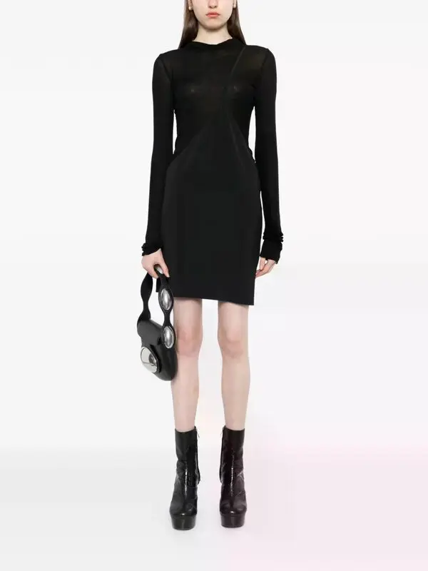 Rick Owens Cropped Hoodie - Black