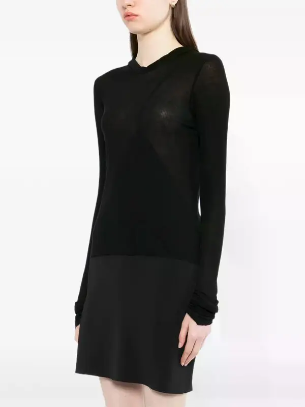 Rick Owens Cropped Hoodie - Black