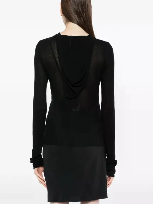 Rick Owens Cropped Hoodie - Black