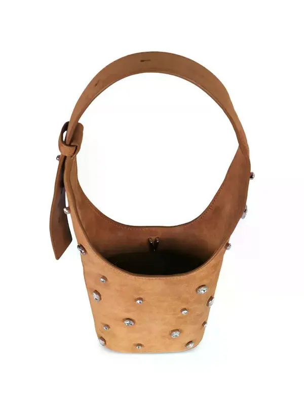 Veronica Beard Crystal-embellished Bucket Bag - Brown