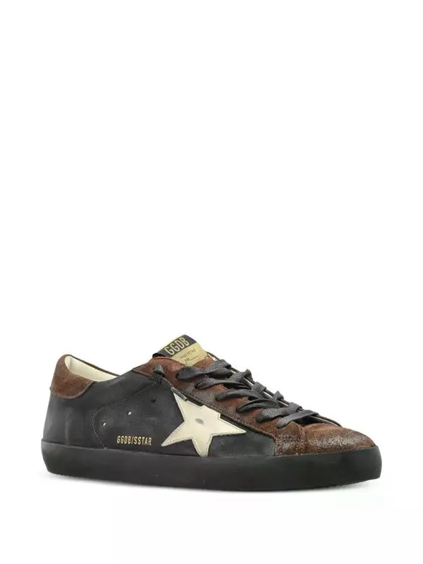 GOLDEN GOOSE Super-star Panelled Leather Sneakers - Black