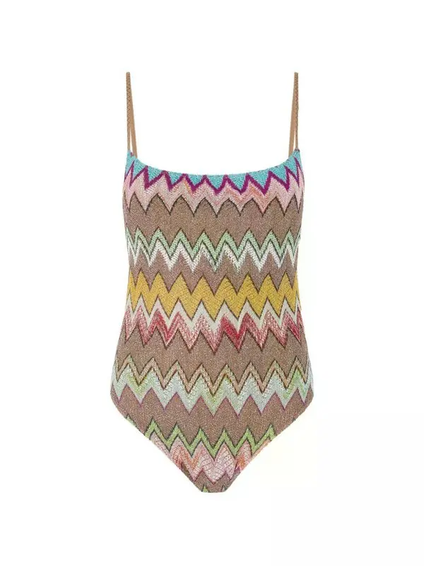 Missoni Zig-zag One-piece Swimsuit - Brown